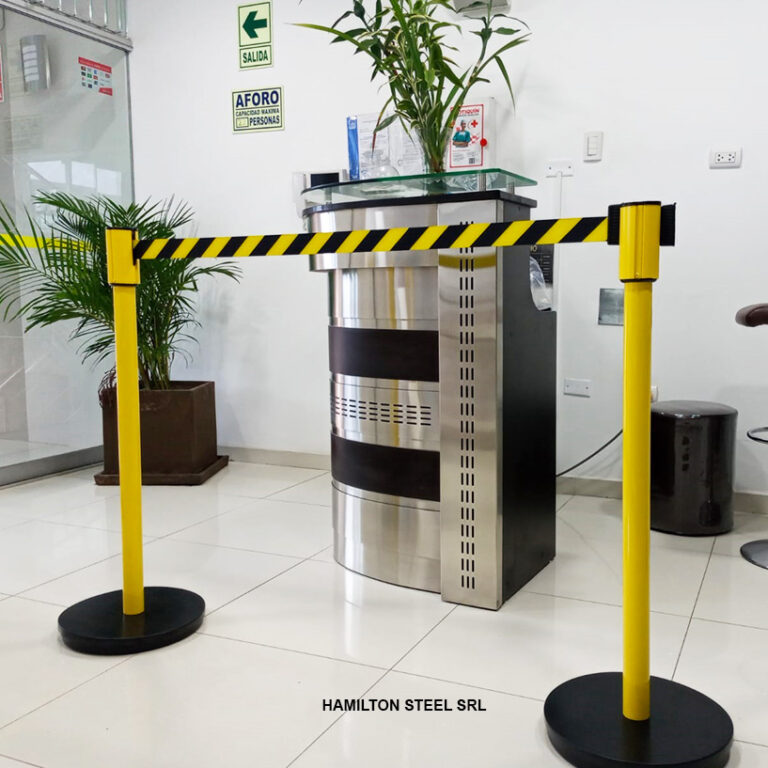 Postes De Seguridad Amarillo Con Negro Cinta Delimitadora - HAMILTON ...
